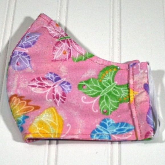 Hand Crafted | Accessories | Handmade Kids Pink Butterfly Face Mask ...
